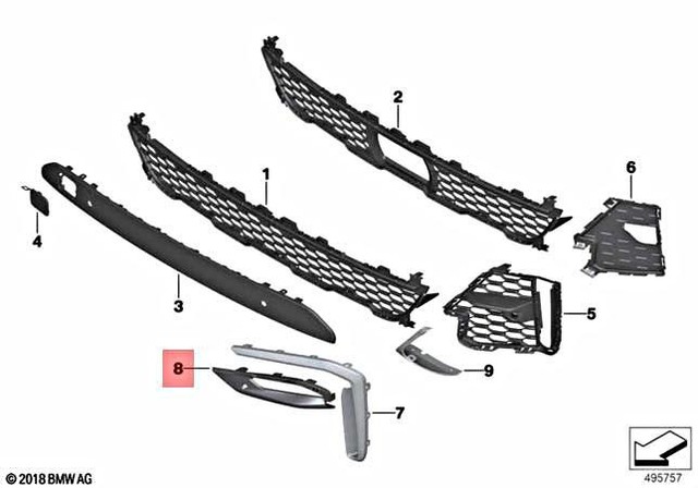 For BMW X7 2019-2022 BMW 51118074259 Front Left Fog Light Trim for sale ...