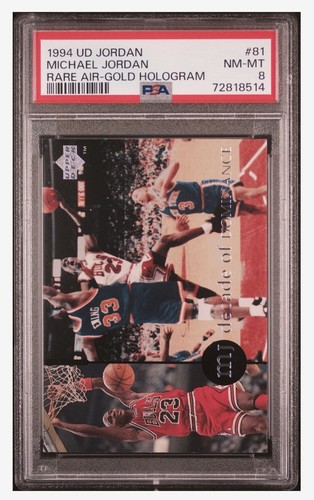 GOLD-HOLOGRAM Michael Jordan 1994 UD Jordan Rare Air #81 PSA 8 VERY ...