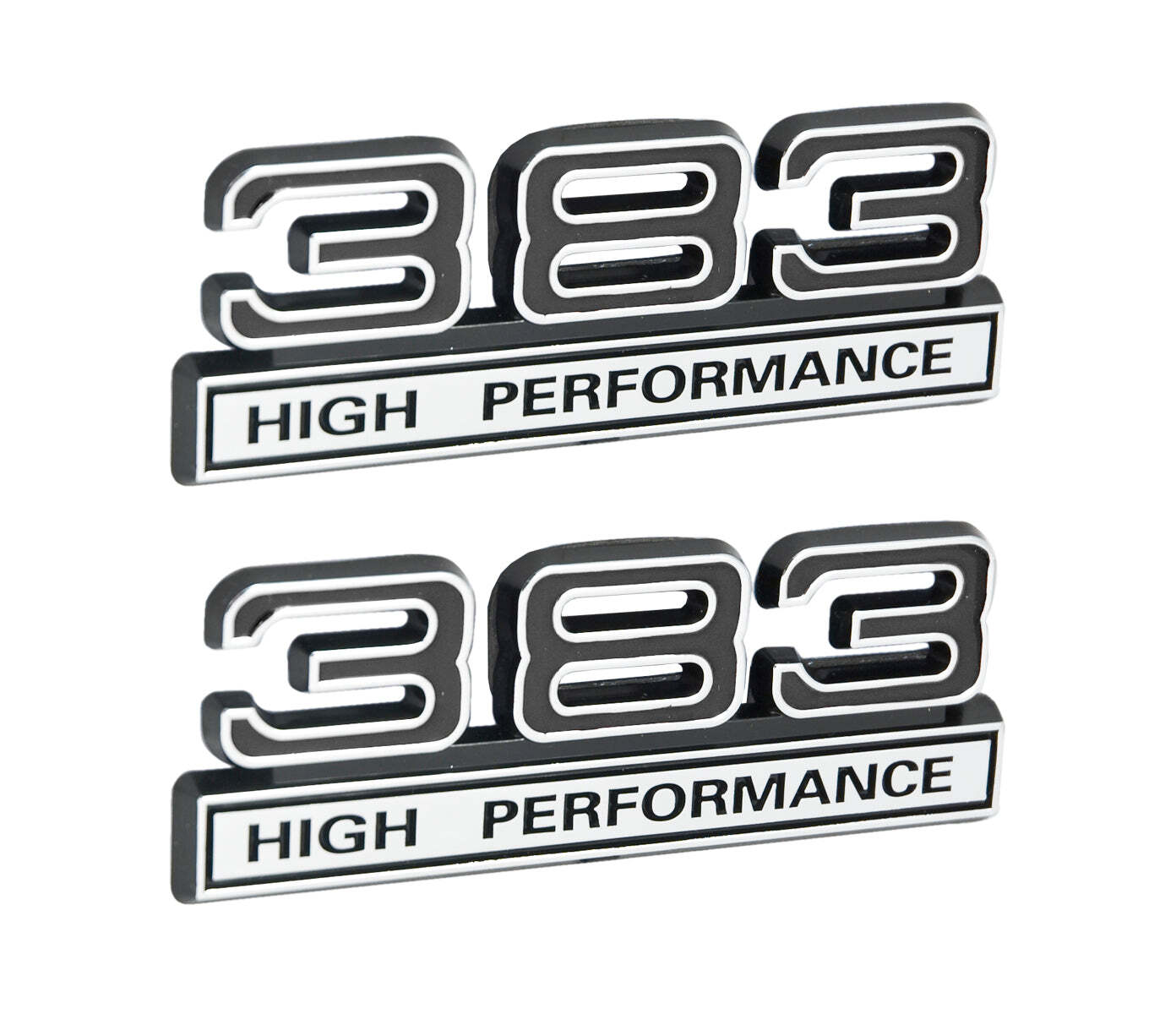 383 High Performance 6.3L Engine Emblems Badges in Chrome & Black - 4 ...