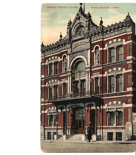 Vintage Grand Opera House Burlington Iowa Postcard 1909 A20 | eBay
