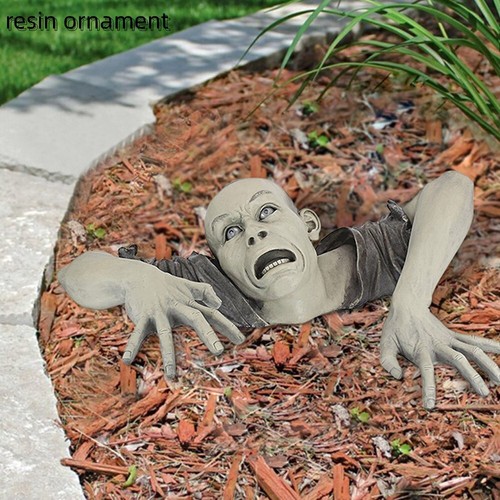 New Halloween Crawling Zombie Horror Props Outdoor Garden Statue ...