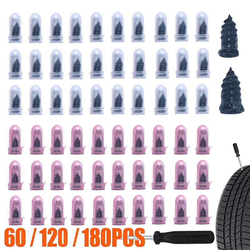 180Pcs Tire Repair Rubber Nail Screw Tire Plugs Quick Puncture for ...