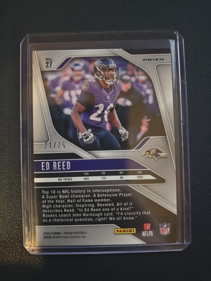 2024 Prizm Football Ed Reed Red No Huddle Prizm 71/75 #27 | eBay