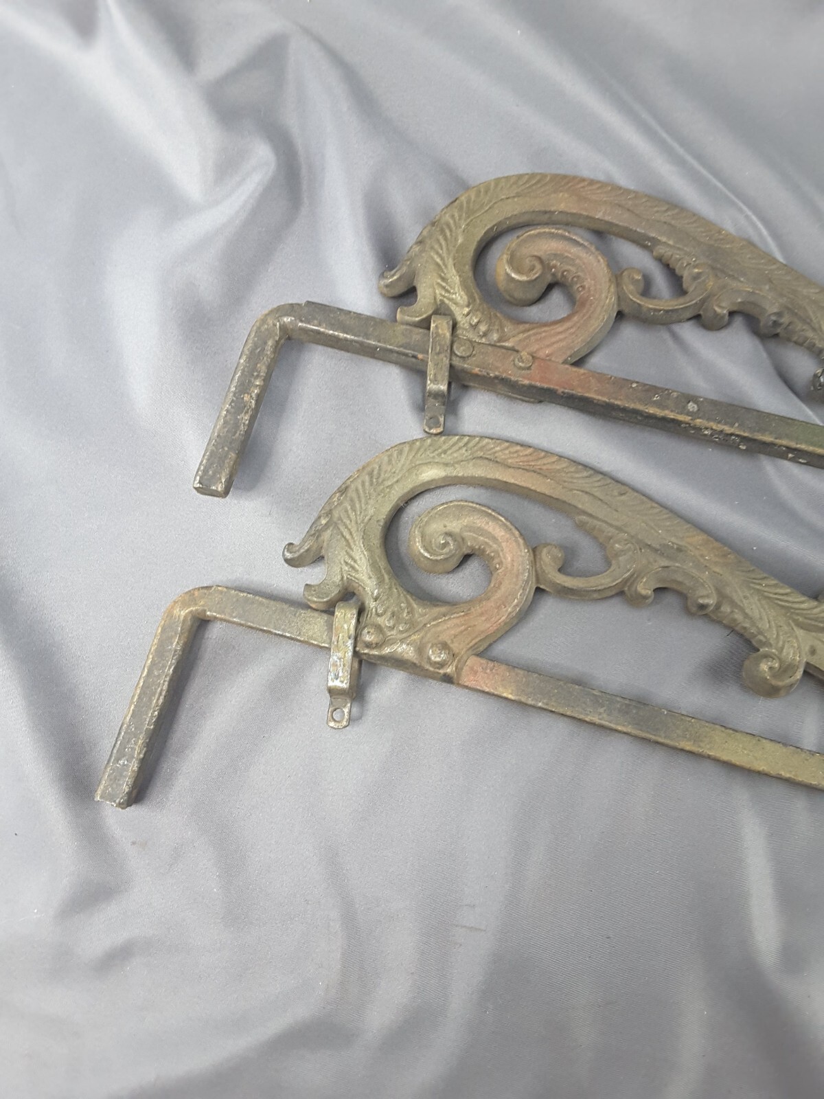 Antique Swinging Curtain rod Parts - cast Iron | eBay