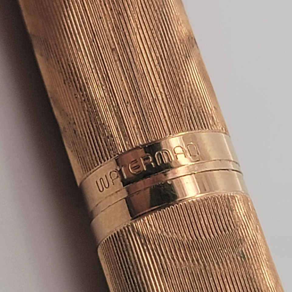 Vintage Waterman C/F Gold Plate Fancy Fountain Pen 18K Nib Made In ...
