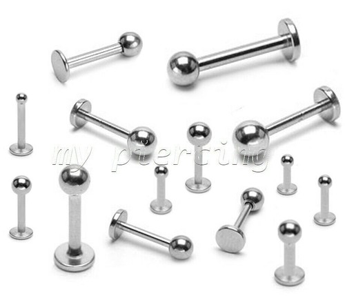 20G 18G 16G 14G Surgical Steel Labret Earring Cartilage Tragus & Cheek ...