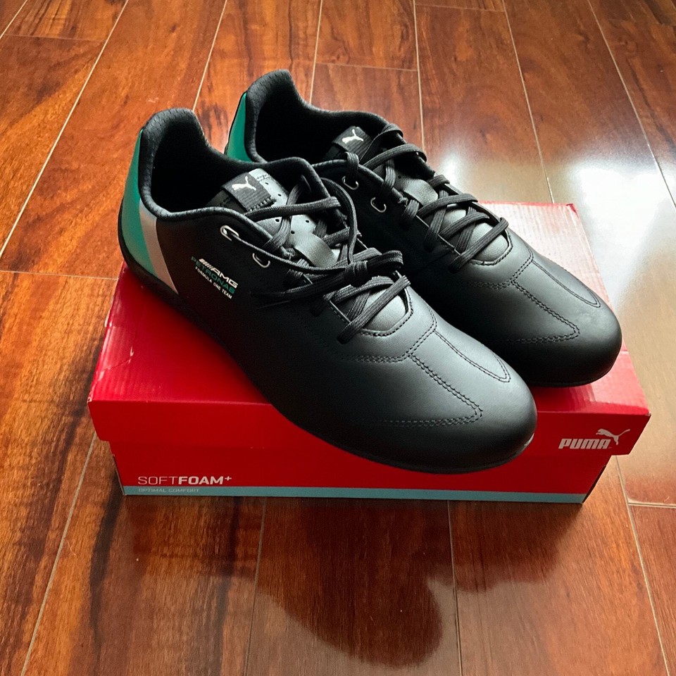 New Puma Mercedes AMG Cat Lace Up Sz 10.5 Black Sneakers Casual Shoes ...