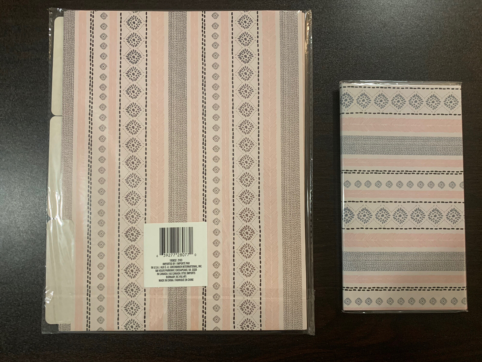 Set of Jot Soft Pastel Stripes (1)Sticky Notes Organizer &(3)Pc File ...