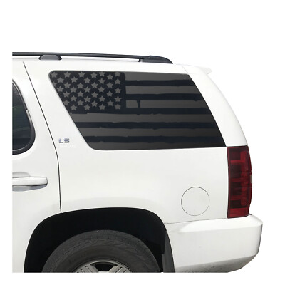 Distressed USA Flag Decals for Chevy Tahoe 3rd window 2007-2014 CT3-QR3 ...