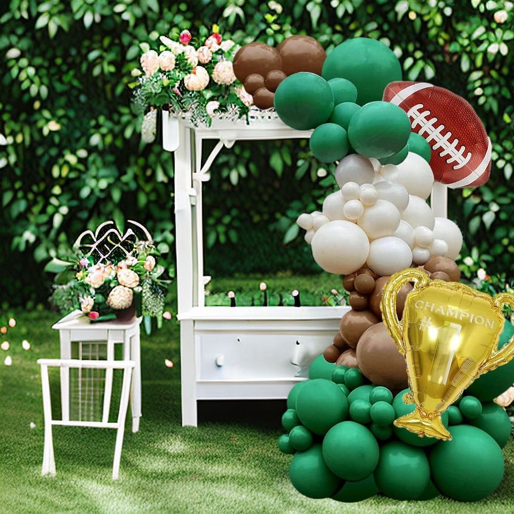 Green Balloon Garland Kit Trophy Shape Birthday Party Decoration Boys ...