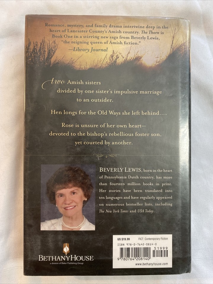 Beverly Lewis Book The Rose Trilogy Volume 1 The Thorn | eBay