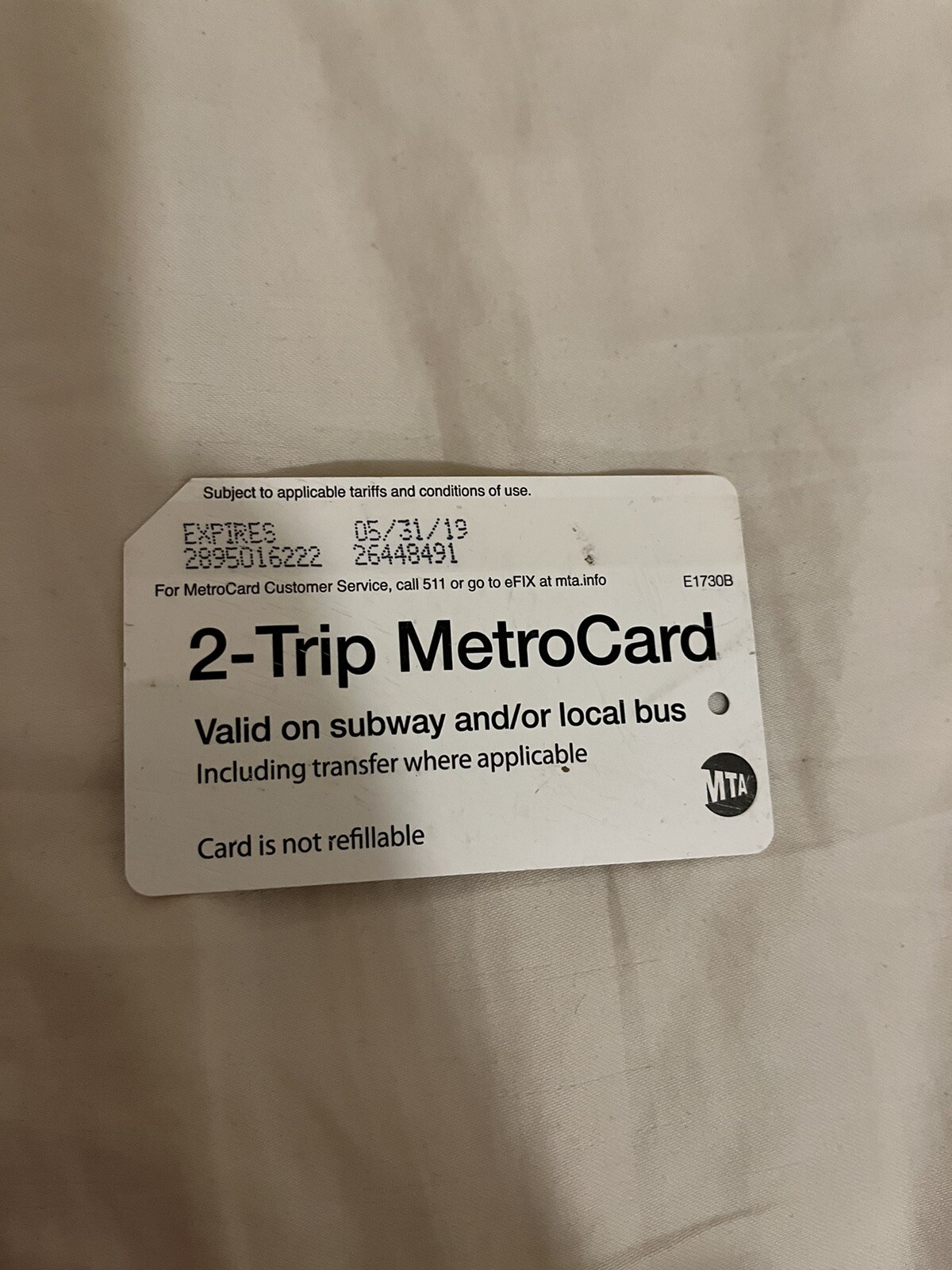 MTA NYCT MetroCard - 2 Trip (Ver. 1) | eBay