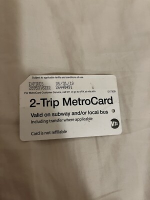 MTA NYCT MetroCard - 2 Trip (Ver. 1) | eBay
