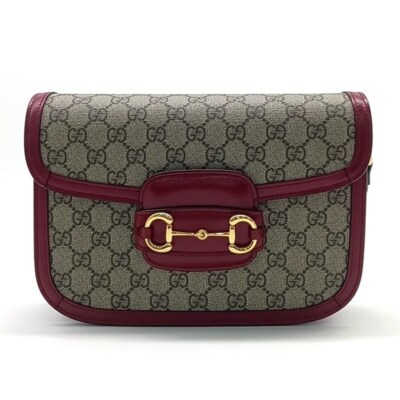 Authentic Gucci Beige & Red 1955 Horsebit Shoulder Bag Authentic Gucci Beige & Red 1955 Horsebit Shoulder Bag