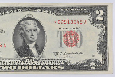 *Star* Error Replacement 1953-B Note Red Seal $2 United States US Note ...