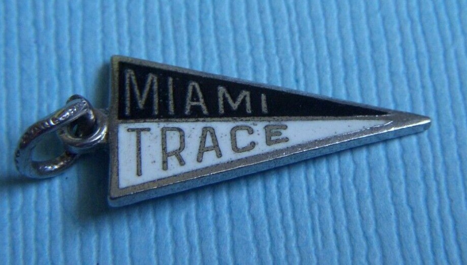 Vintage enamel Miami Trace Ohio pennant sterling charm - Gem