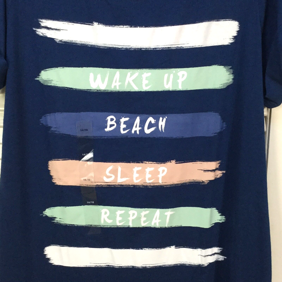 Cacique Lane Bryant Sleep Shirt Beach Wake Up Repeat Plus Size 14/16 1X ...