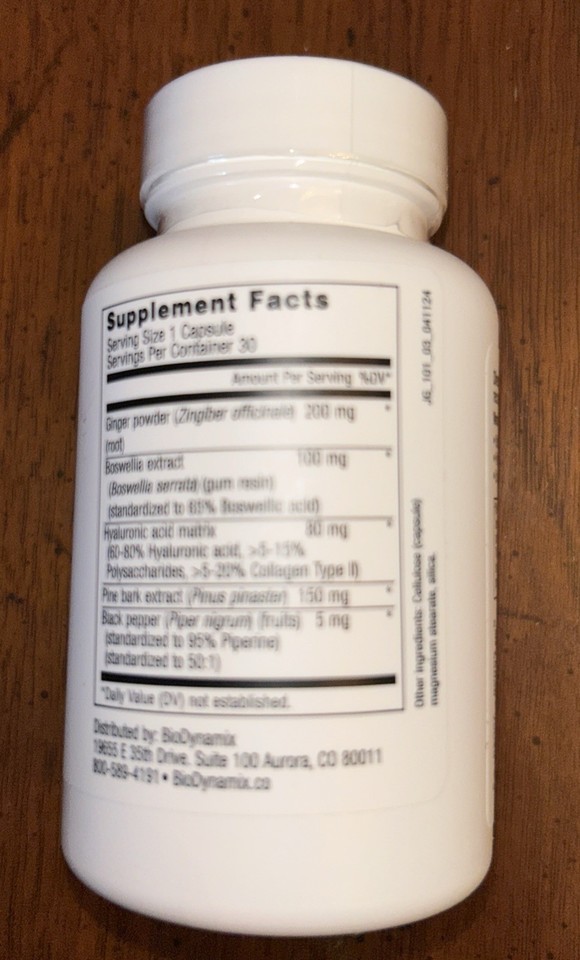 BIODYNAMIX JOINT GENESIS Joint Support Formula Diet Supplement 30 Caps ...