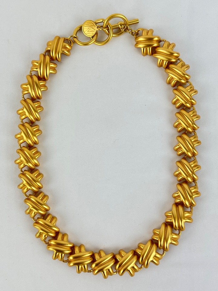 Anne Klein Necklace Matte Gold Tone Chain Xs Chunky Statement Collar ...