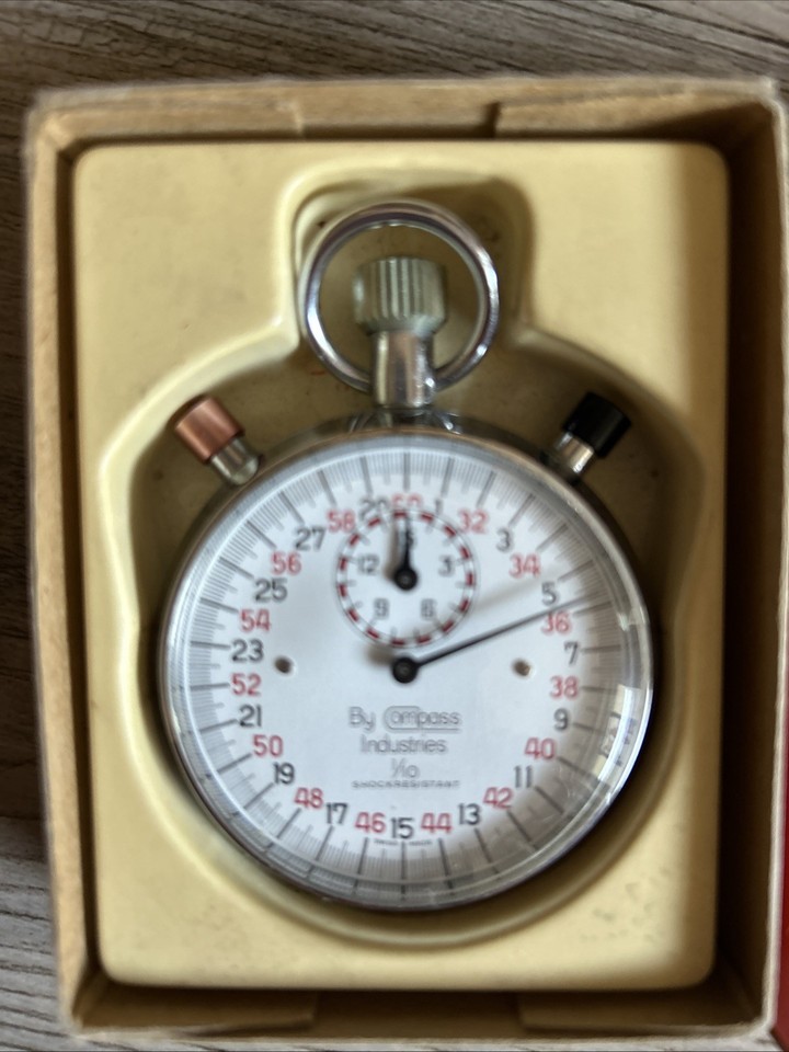 COMPASS SWISS STOP WATCH With Box! Excellent | eBay