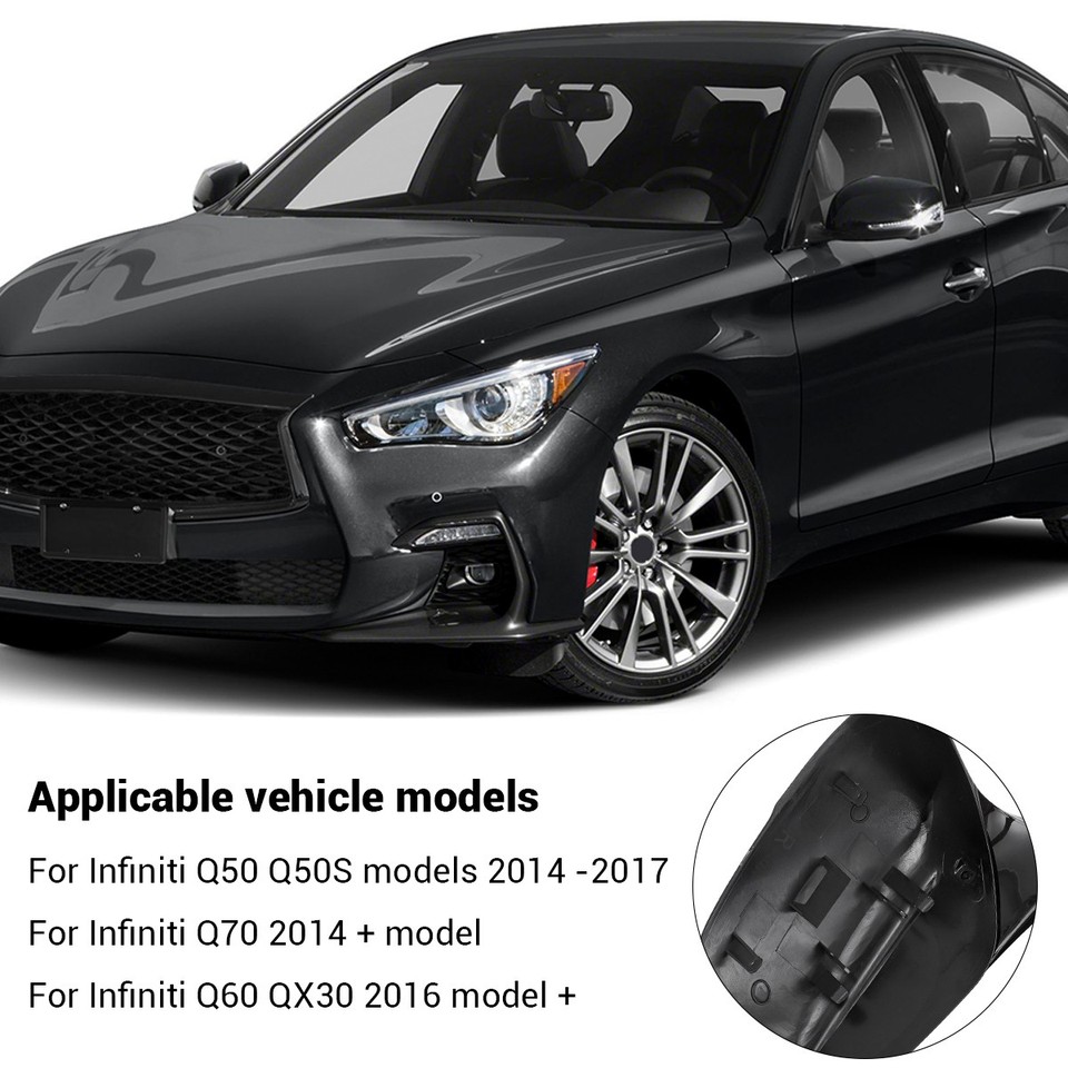 2X Gloss Black M Style Side Mirror Cover Caps For Infiniti Q50 Q50S Q60 ...