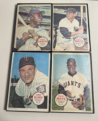 1967 Topps Pin-Ups MICKEY MANTLE, MAYS, AARON, Killebrew Lot (4) 5x7 ...