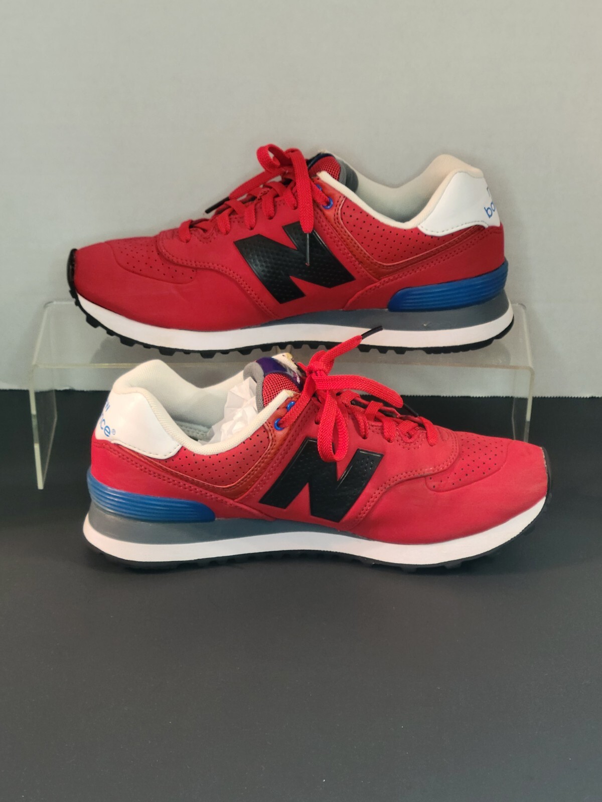 New Balance Classics Red Blue Black Sneakers 8.5 Gent… - Gem