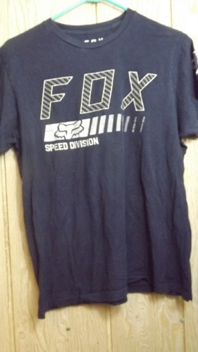FOX mens medium tshirt navy blue speed division | eBay