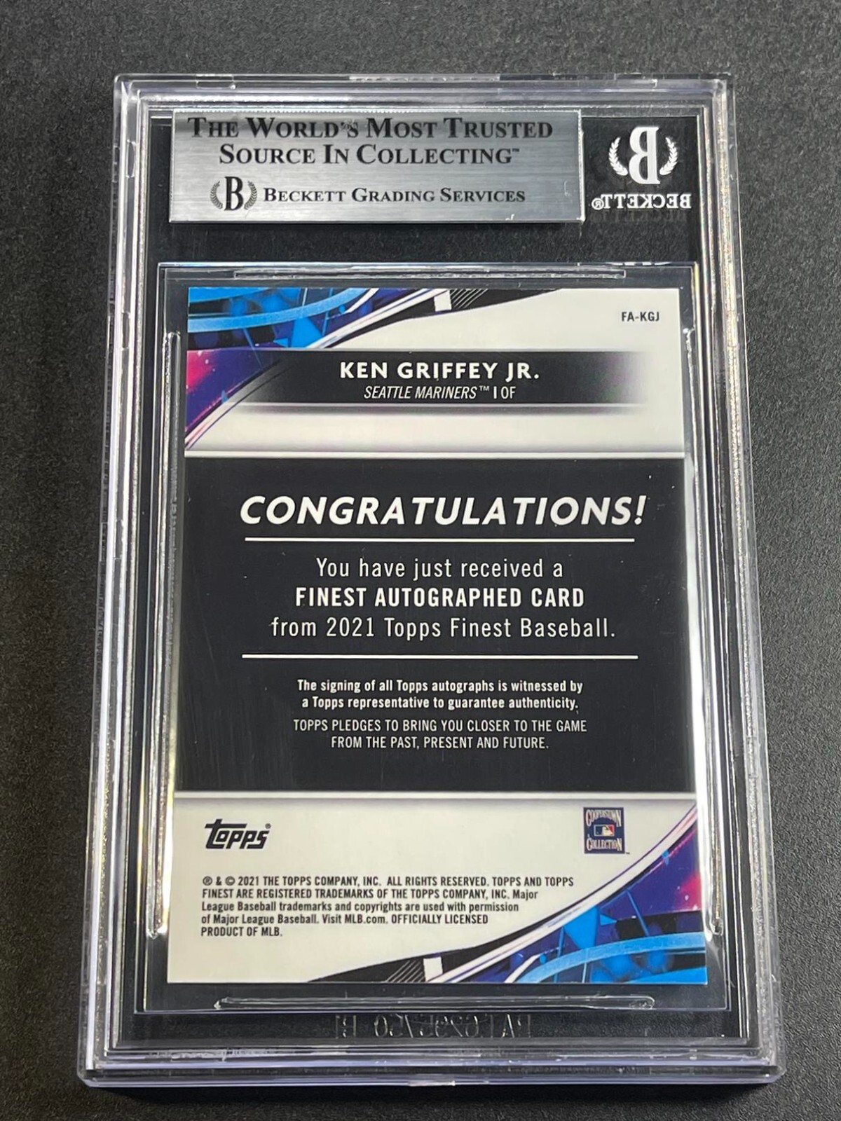 KEN GRIFFEY JR 2021 TOPPS FINEST REFRACTOR AUTOGRAPH AUTO SEATTLE ...