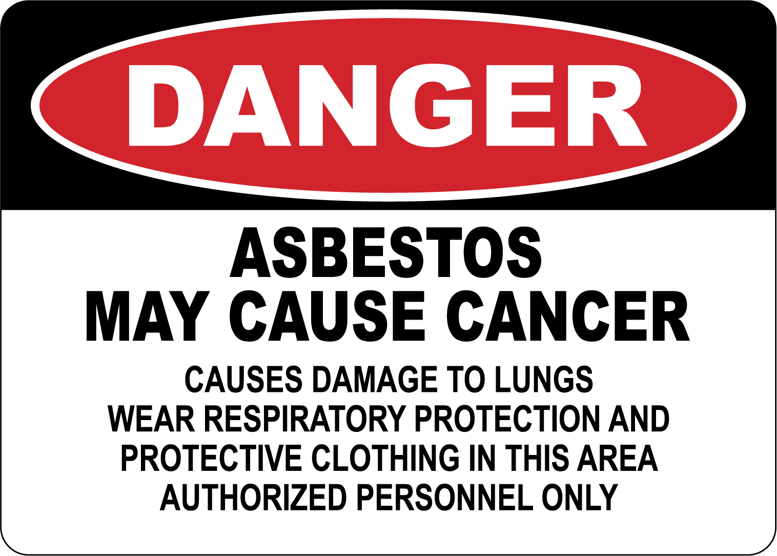 OSHA DANGER: ASBESTOS MAY CAUSE CANCER| Laminated Vinyl Decal Sticker ...