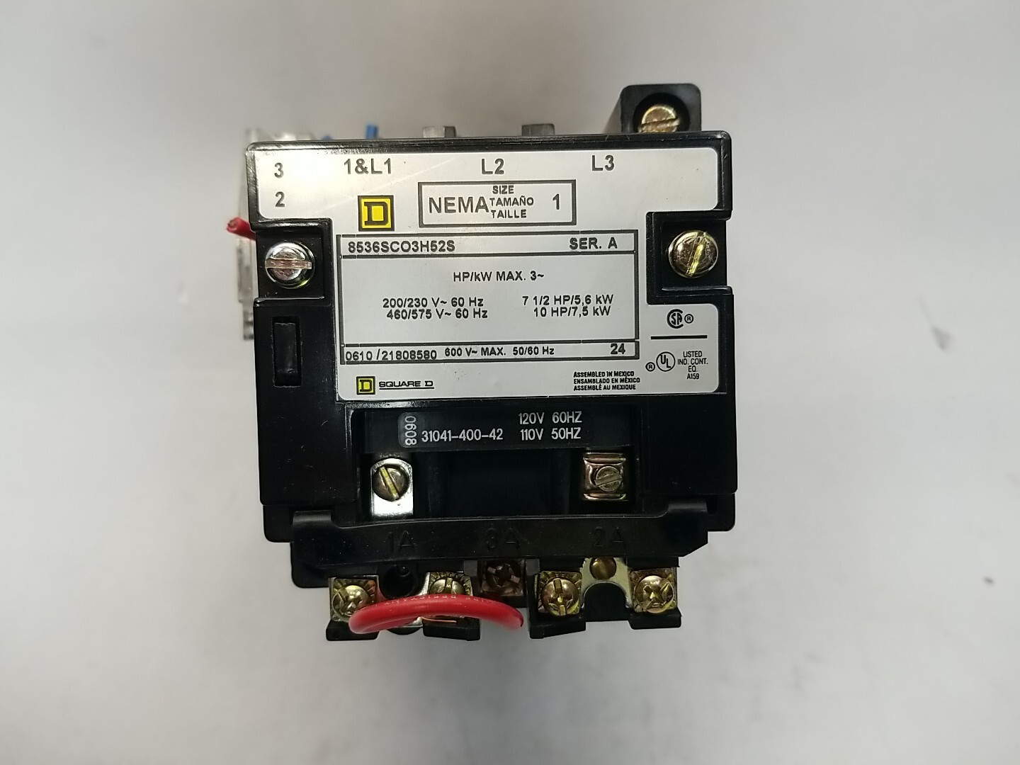 Square D 8536SCO3H52S Nema Size 1 Contactor Series A | eBay