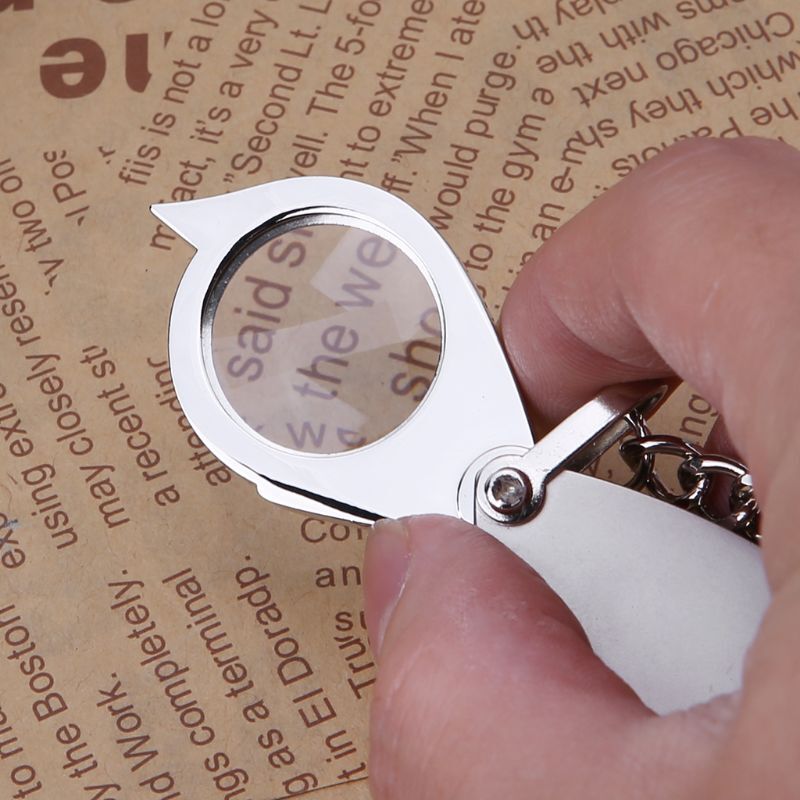 10X Keychain Magnifying Glass Loupe Portable Folding Pocket Magnifier ...
