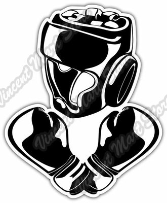Boxing Gloves Glove Head Gear Sport Car Bumper Window Vinyl Sticker ...