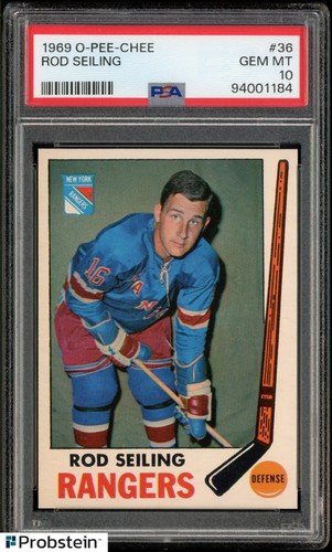 1969 O-Pee-Chee OPC Hockey #36 Rod Seiling New York Rangers PSA 10 | eBay