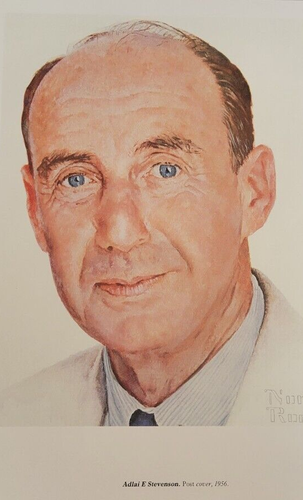 ADLAI E STEVENSON II Presidential Election Campaign by Norman Rockwell ...