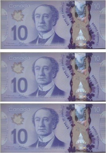Set of Three NEW Sequential UNC Canadian 2013 Polymer $10 Banknotes | eBay