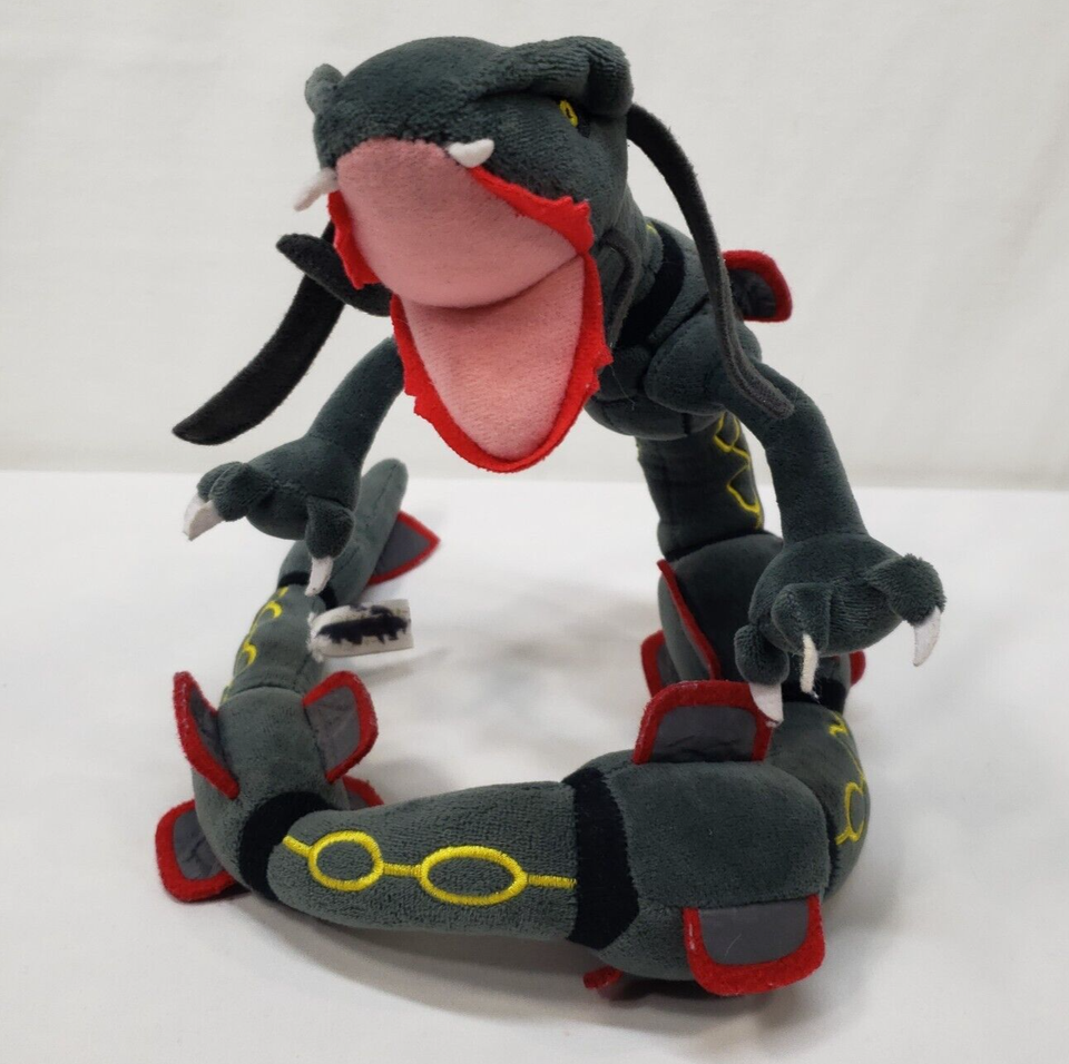 Pokemon Shiny Rayquaza Plush 32" Long Poseable Black Stuffed Animal ...