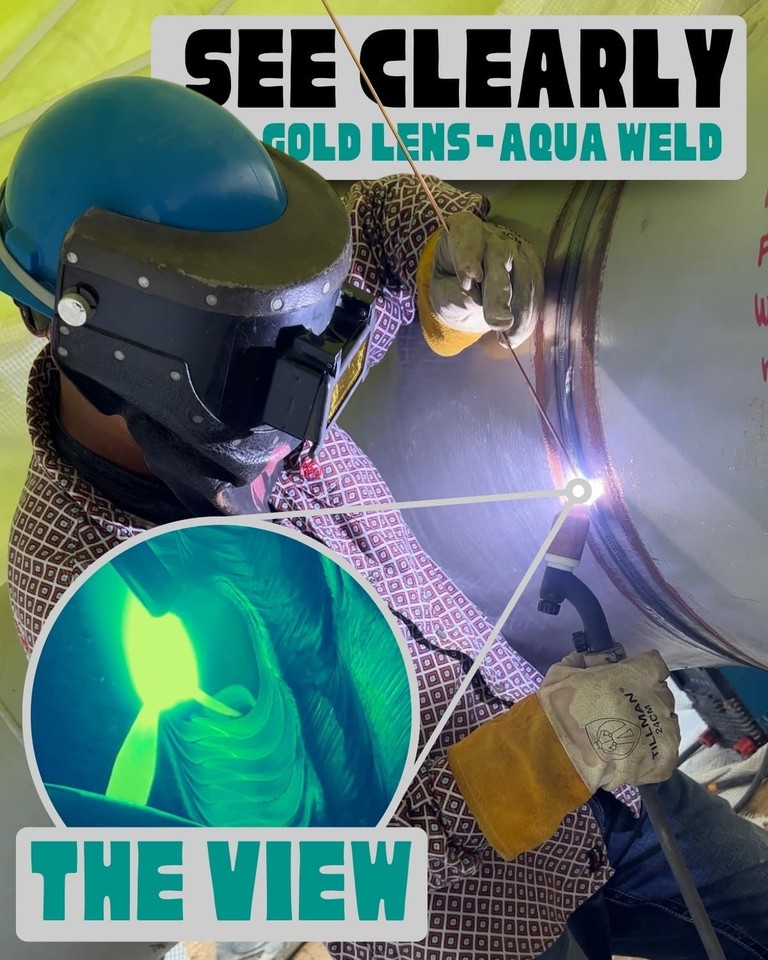 The King | Shade 10 Gold Welding Lens 2X4 1/4 | Aqua Colored Glass ...