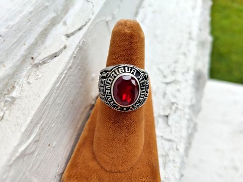 CANANDAIGUA ACADEMY 1988 VALADIUM CLASS RING W, RUBY SIZE 10 | eBay