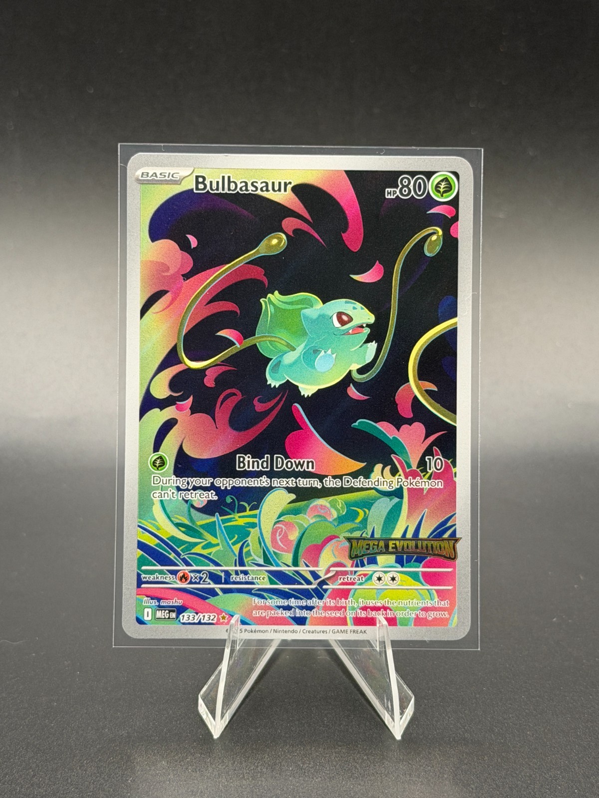 Bulbasaur Stamped Promo Illustration Rare - #133/132 - Pokémon Mega ...