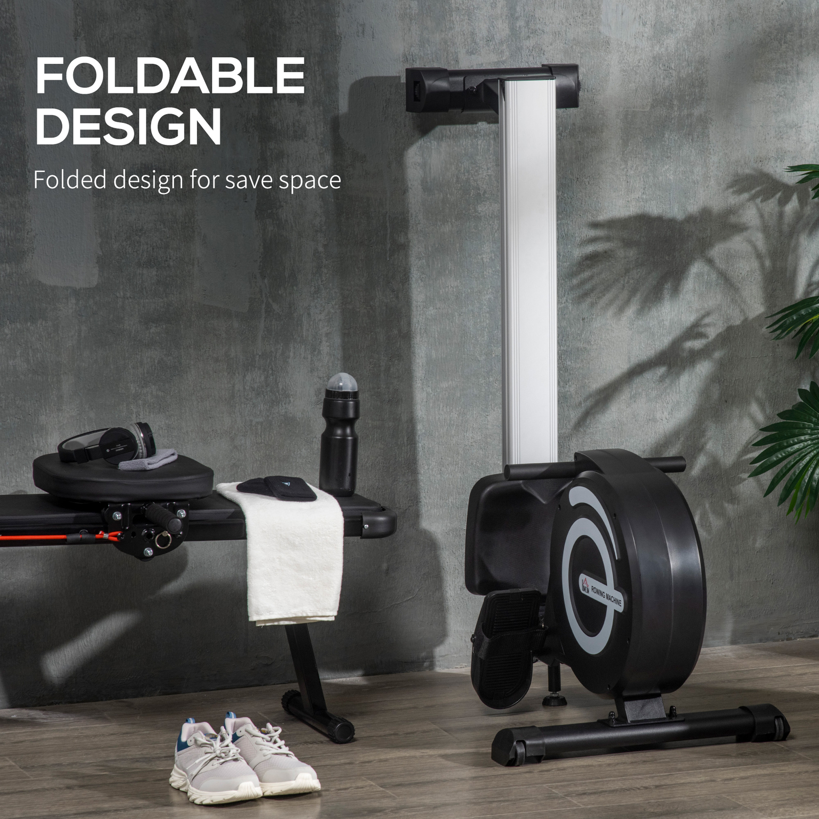 HOMCOM Fitness Adjustable Magnetic Rowing Machine Rower w/ LCD Digital ...