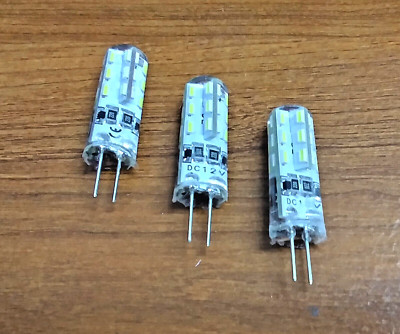 3 Super Bright BBT 12 volt 24 Cool White LED G4 Bi-Pin Light Bulbs | eBay