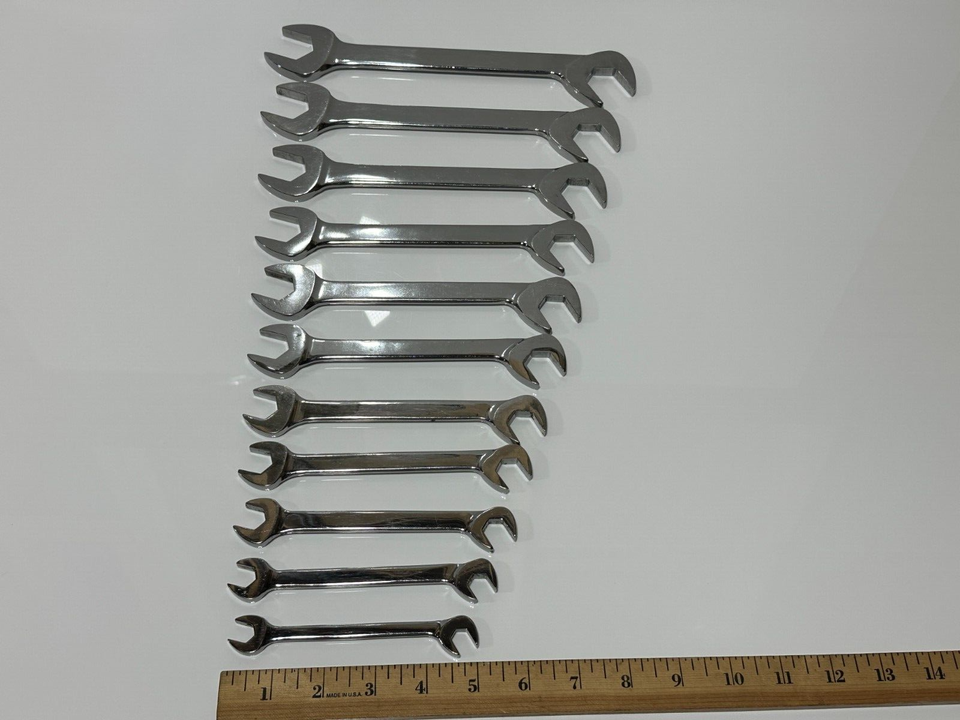 Bonney Tools USA B-80748 11pc SAE Full Polish 4-Way Angle Open-End ...
