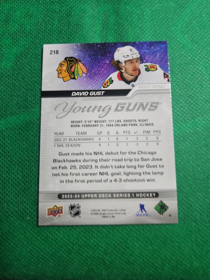 David Gust 2023-24 Upper Deck Young Guns SP RC Card #218 | eBay