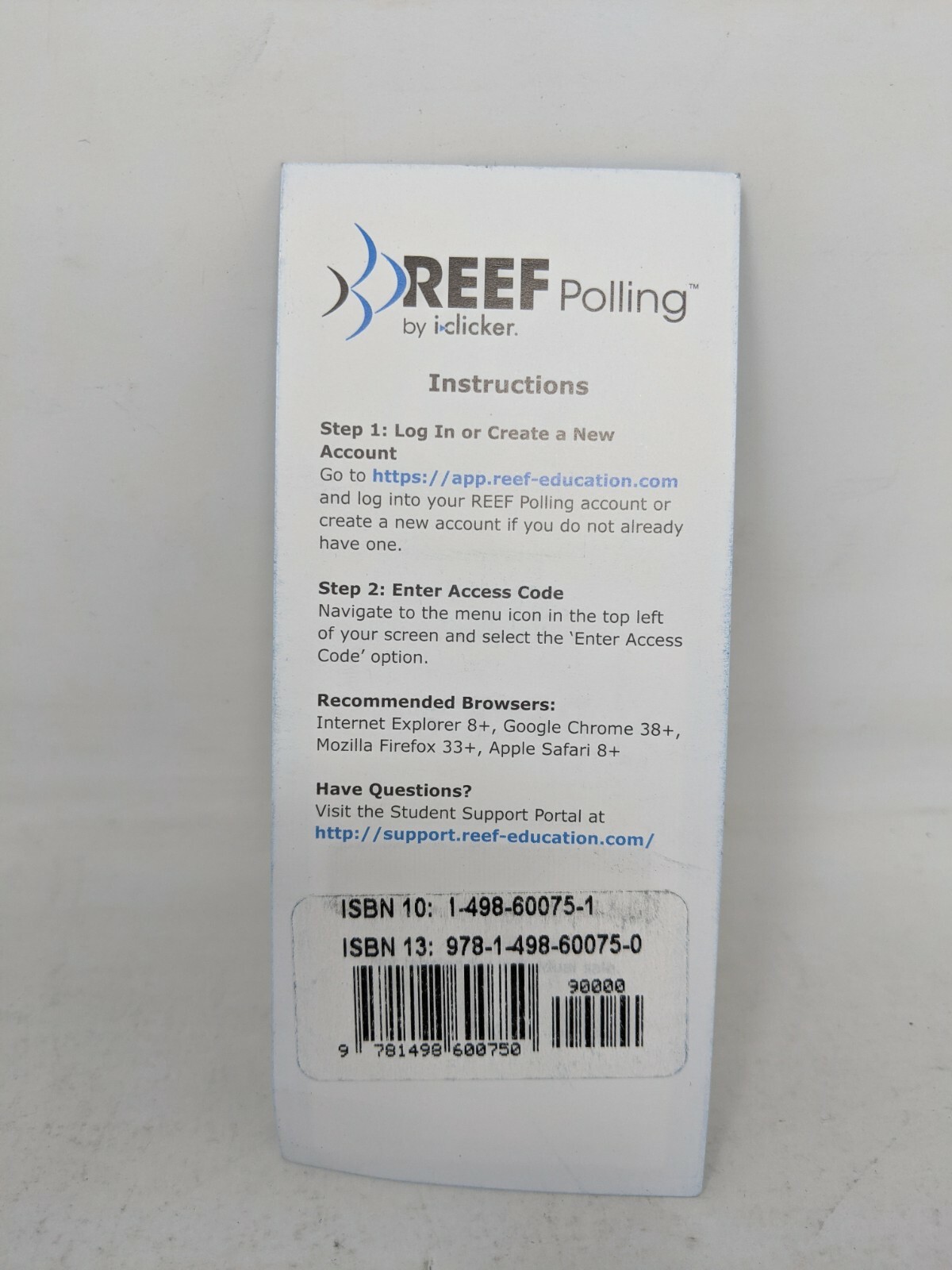 IClicker2 REEF Polling Six-Months Access by i-clicker Printed Access ...