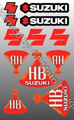 Laminated Suzuki HB Racing Team decal sheet stickers GSXR 600 & GSX ...