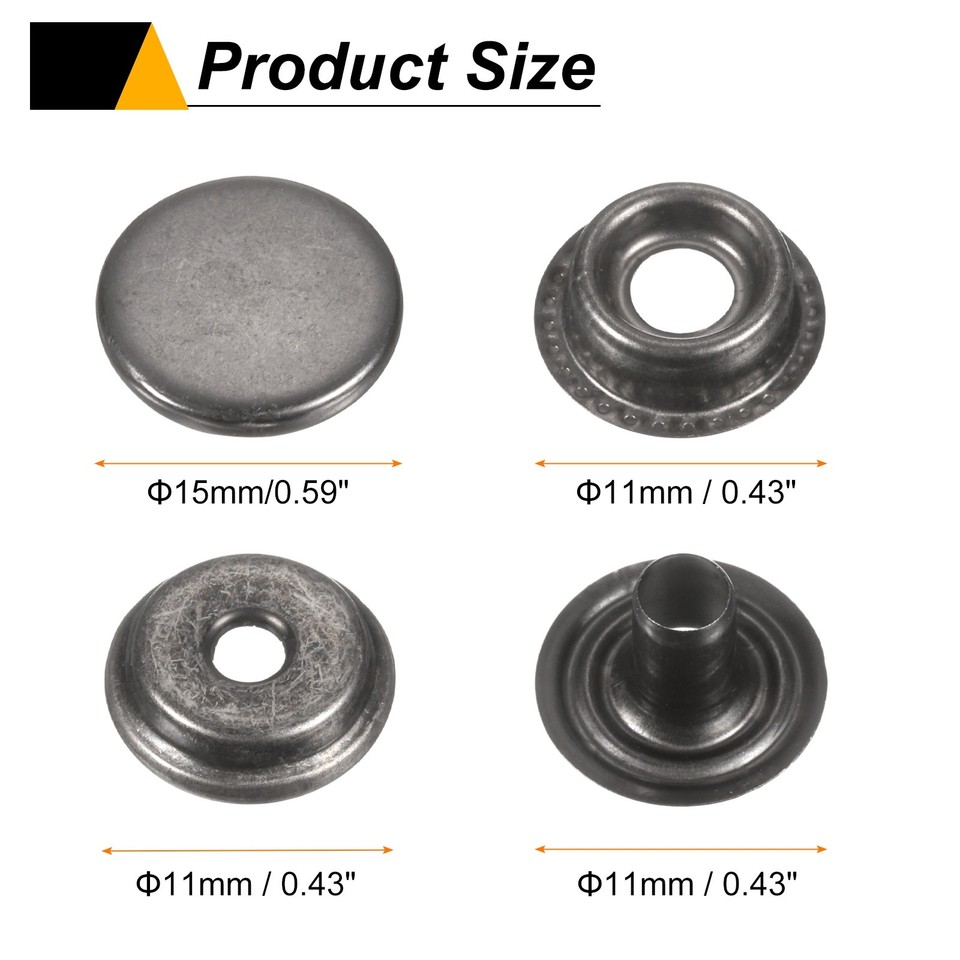 30Set Press-Stud Cap Button 15mm Metal Snap Fastener for Crafts, Gun | eBay