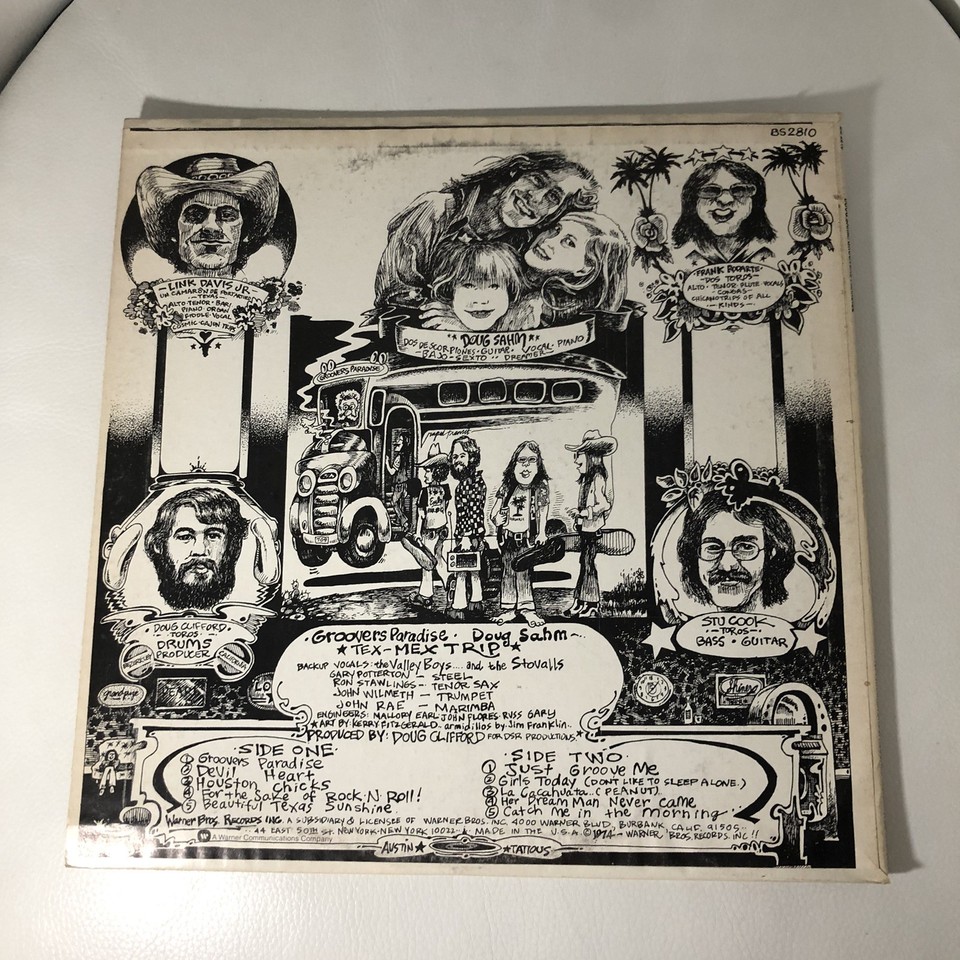 Doug Sahm Tex Mex Trip - Groovers Paradise Vinyl LP - 1974 WB Records ...