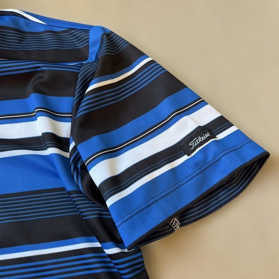 Titleist golf shirt, striped, blue and black | eBay
