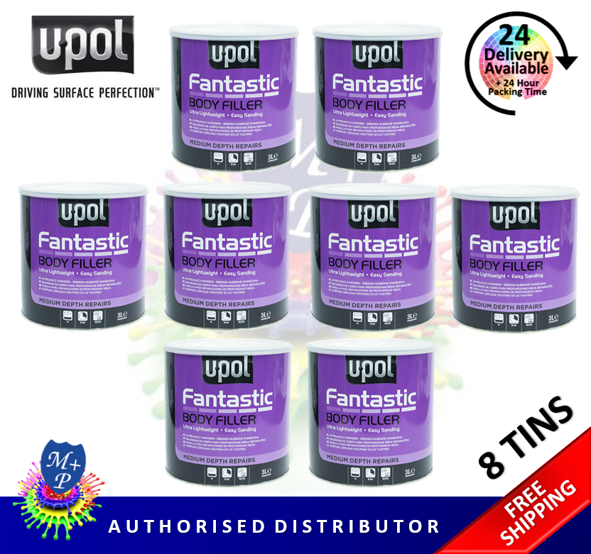 U-Pol Fantastic x 8 Polyester Car Body Filler 3LTR UPOL FANT/3 with BPO Hardener | eBay UK